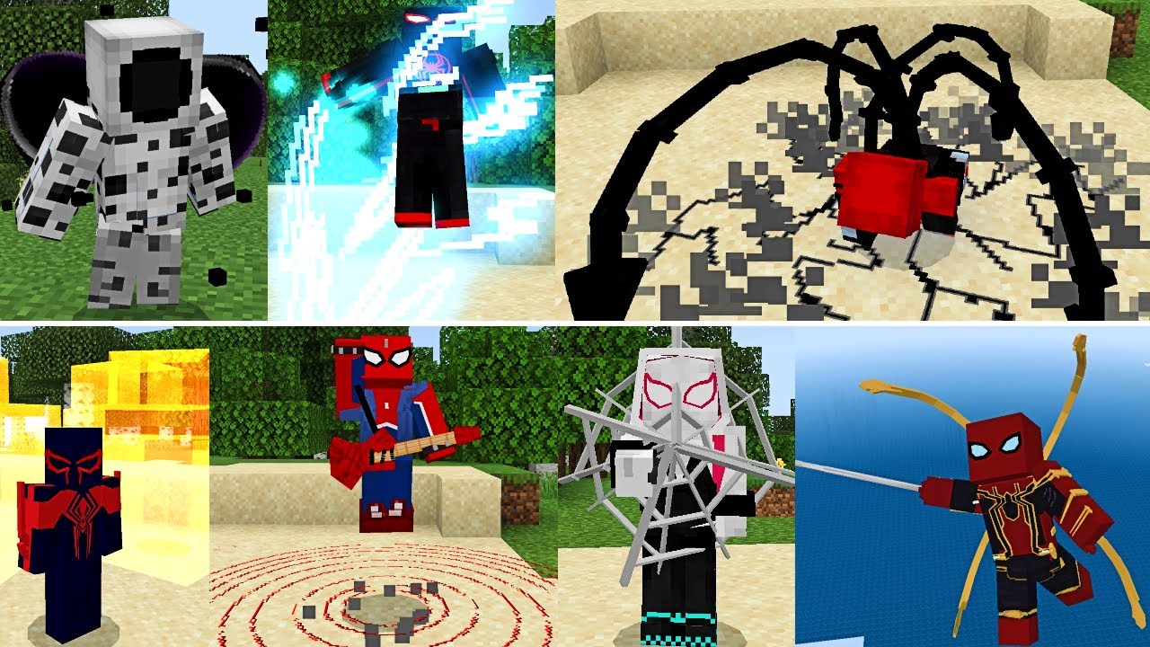 Addon de Spiderman para Minecraft PE || SPIDERVERSE MCPE - YouTube