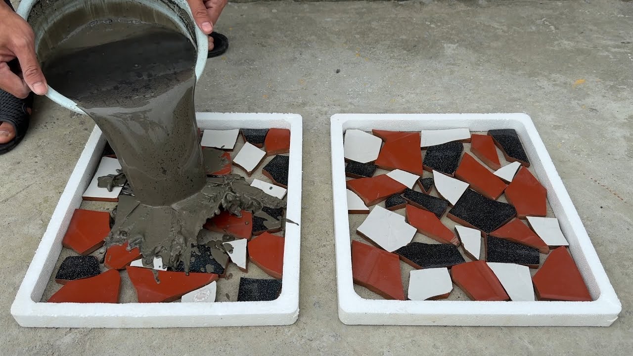 Easy and simple reuse ceramic tiles and cement to create beautiful and ...