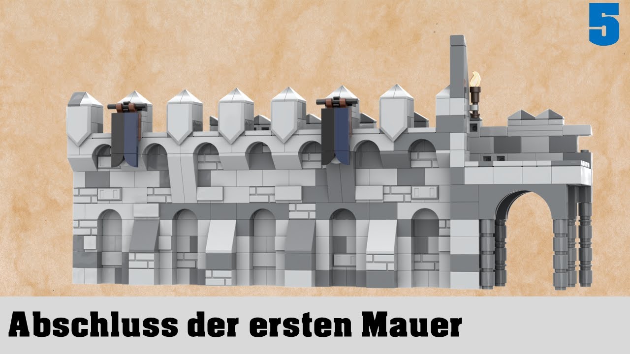 #5 Die Mauer wird vervollständigt - BUILDING A CASTLE WITH LEGO AND ...
