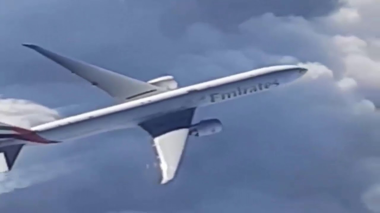 Emirates Airline in the sky window sky view - YouTube