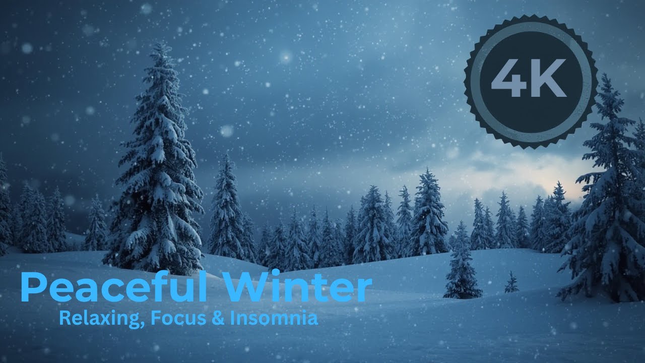 Snowfall 4K ️ 3 Hours Real Snow Sounds - Peaceful Winter Scene for ...
