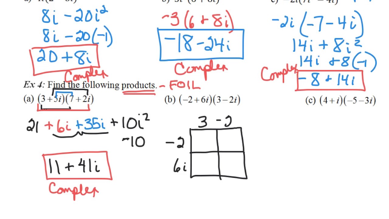 A2 CC Unit 9 Lesson 2 Complex Numbers - YouTube