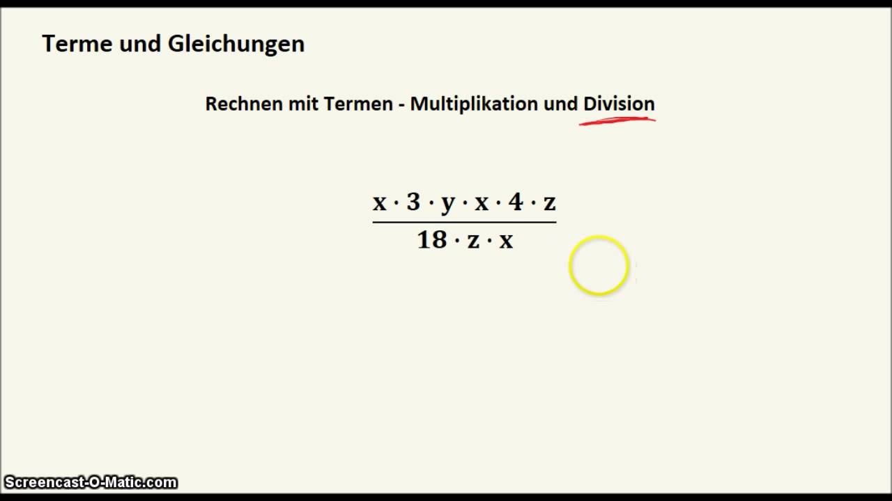 Terme und Gleichungen - Rechnen mit Termen III (Multiplikation und ...