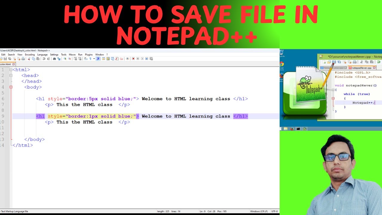 How to save a HTML file on Notepad++ || Notepad++ Bangla - YouTube