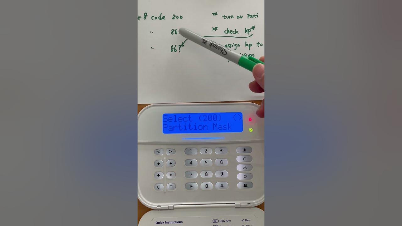 DSC NEO keypad partition programming - YouTube