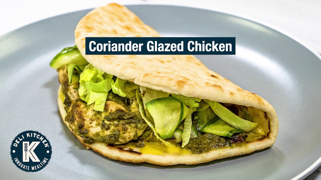 Deli Kitchen Greek style flatbread with coriander glazed chicken - YouTube