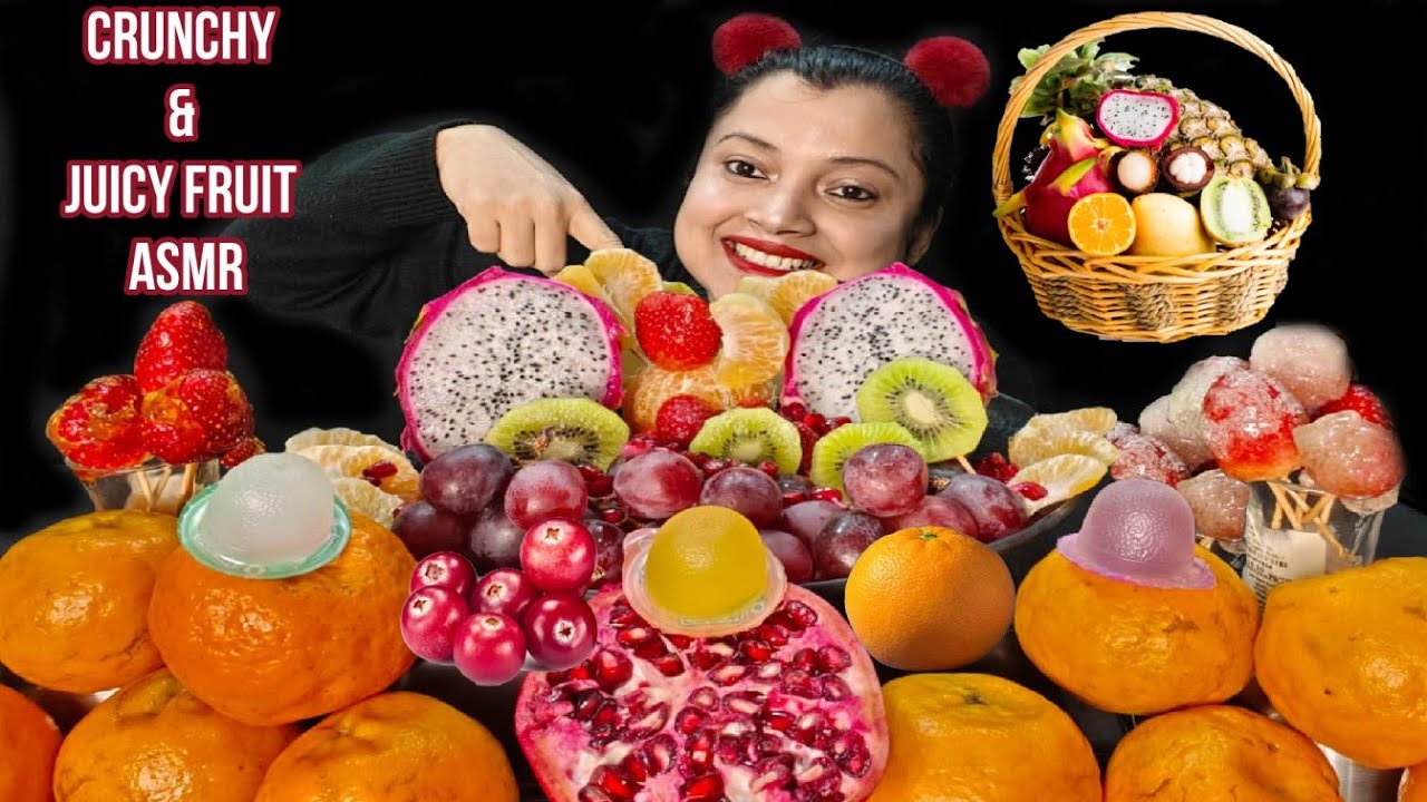 CRUNCHY & JUICY FRUITS: ORANGE, DRAGON FRUIT, TANGHULU, KIWI, GRAPES ...