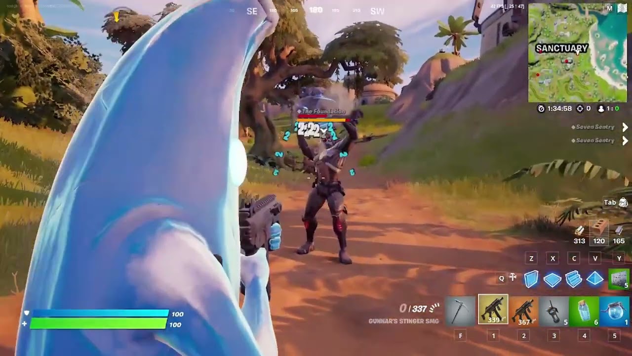 Fortnite Foundation Boss VS Gunner Mythic SMG - YouTube