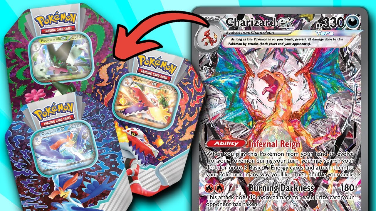 I FINALLY pulled a CHARIZARD! - Paldea Partners tin opening! - YouTube