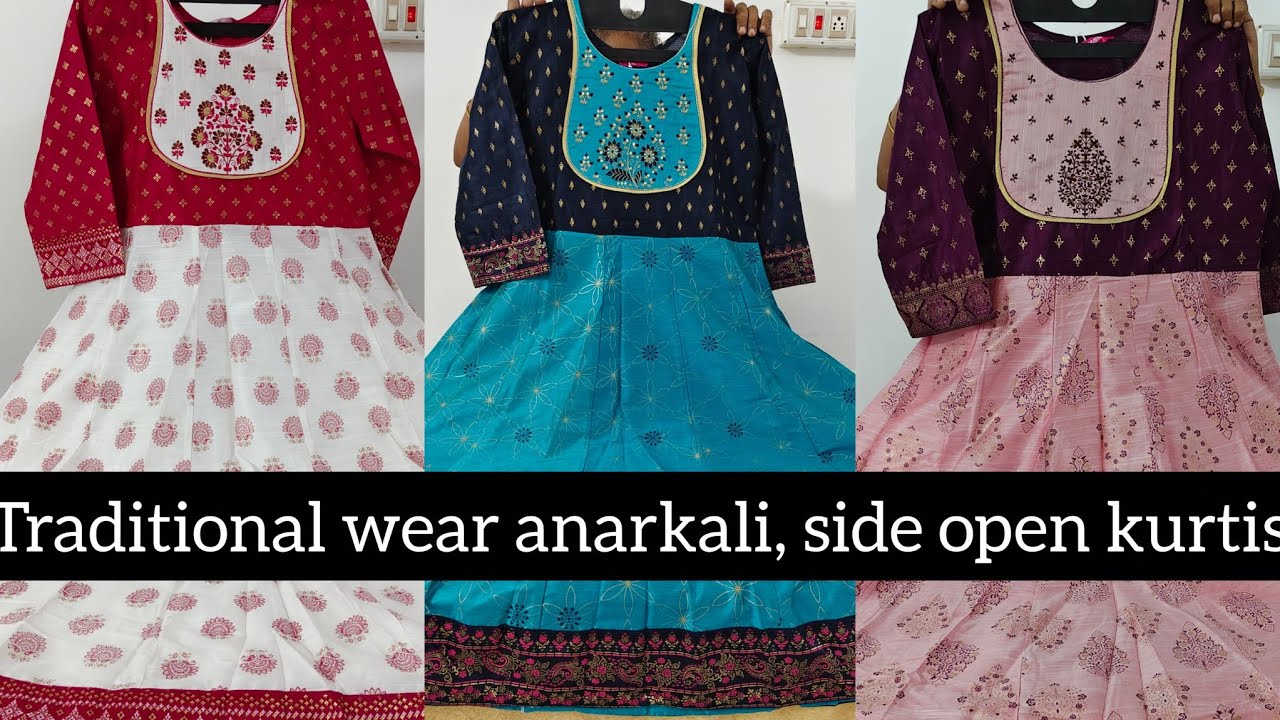 Traditional branded kurtis, side open tops, 3 pc sets m to XXL - YouTube