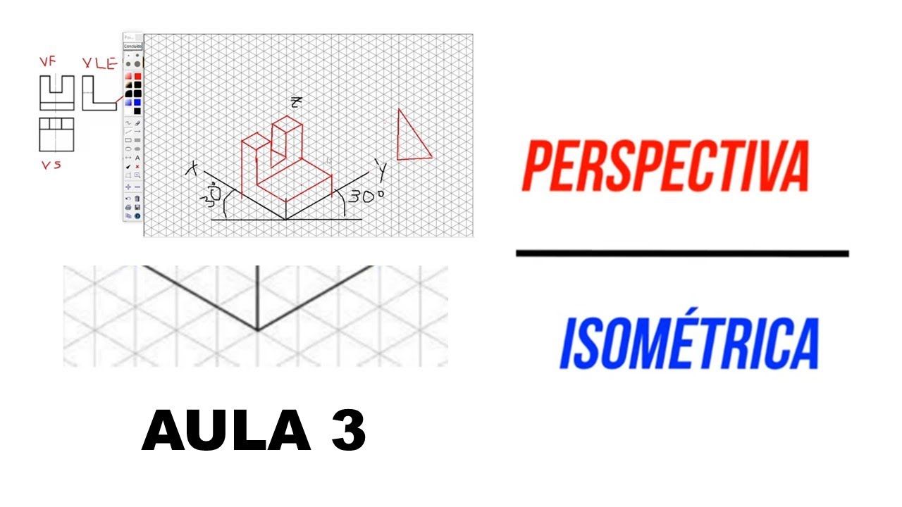 Criando PERSPECTIVA ISOMÉTRICA das vistas ORTOGRÁFICAS - AULA 3 - YouTube