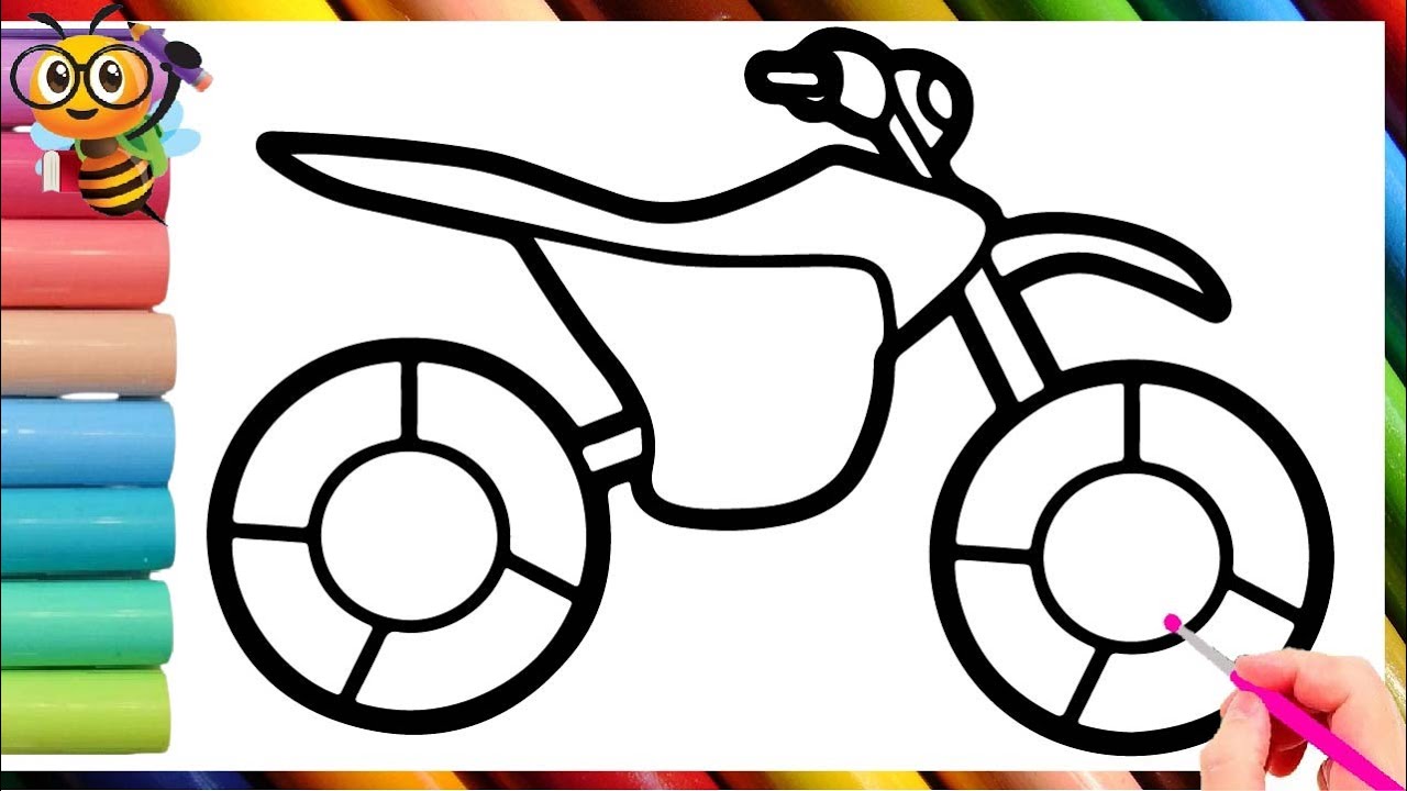 Motorcycle Drawing, Painting & Coloring for Kids . Drawing and Coloring ...