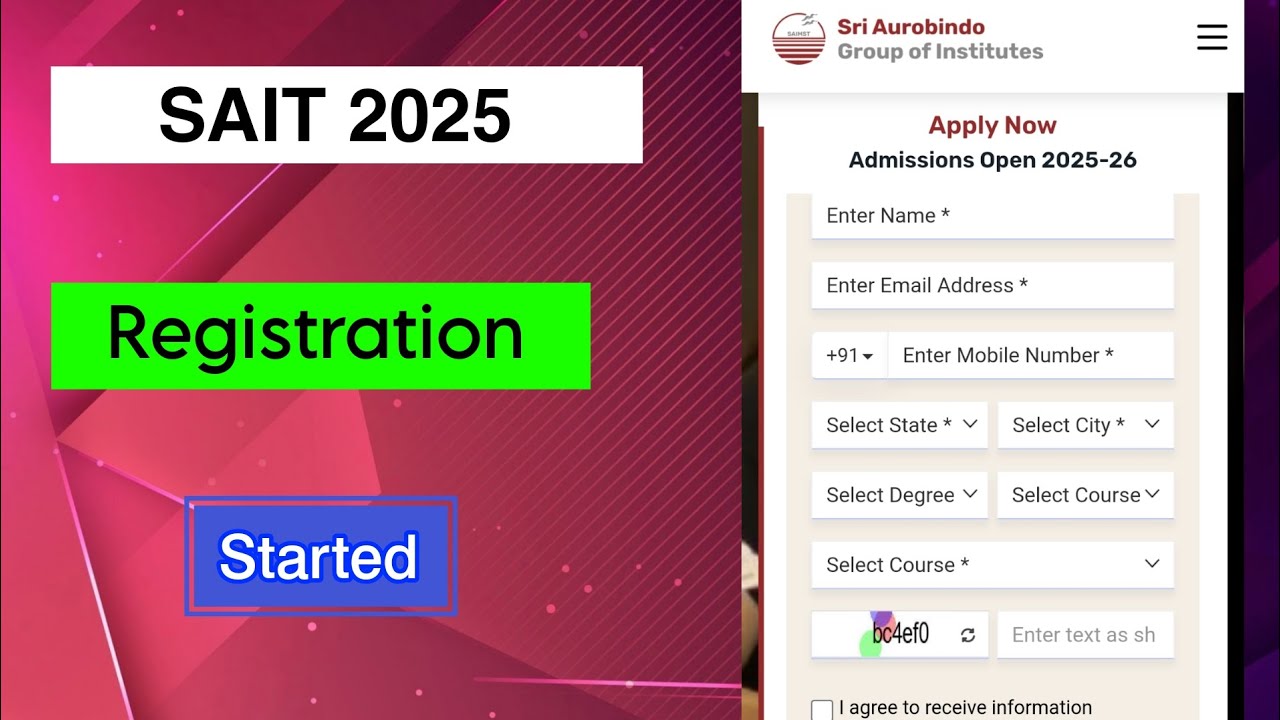 SAIT 2025 Registration Started | SAIT Application form Started 2025 ...