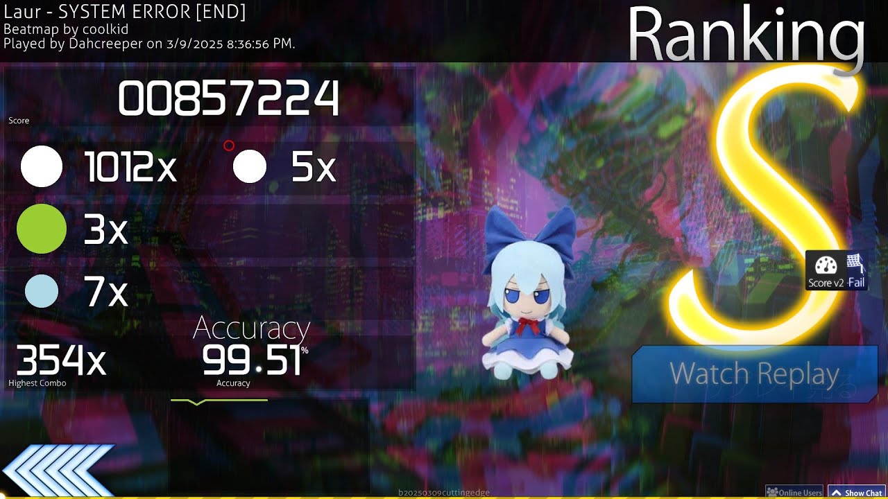 10.03★ | Laur - SYSTEM ERROR [END] 9951% 5 MISS??? - YouTube