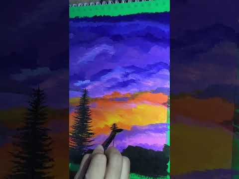 Time-lapse Pine Trees in Sunset