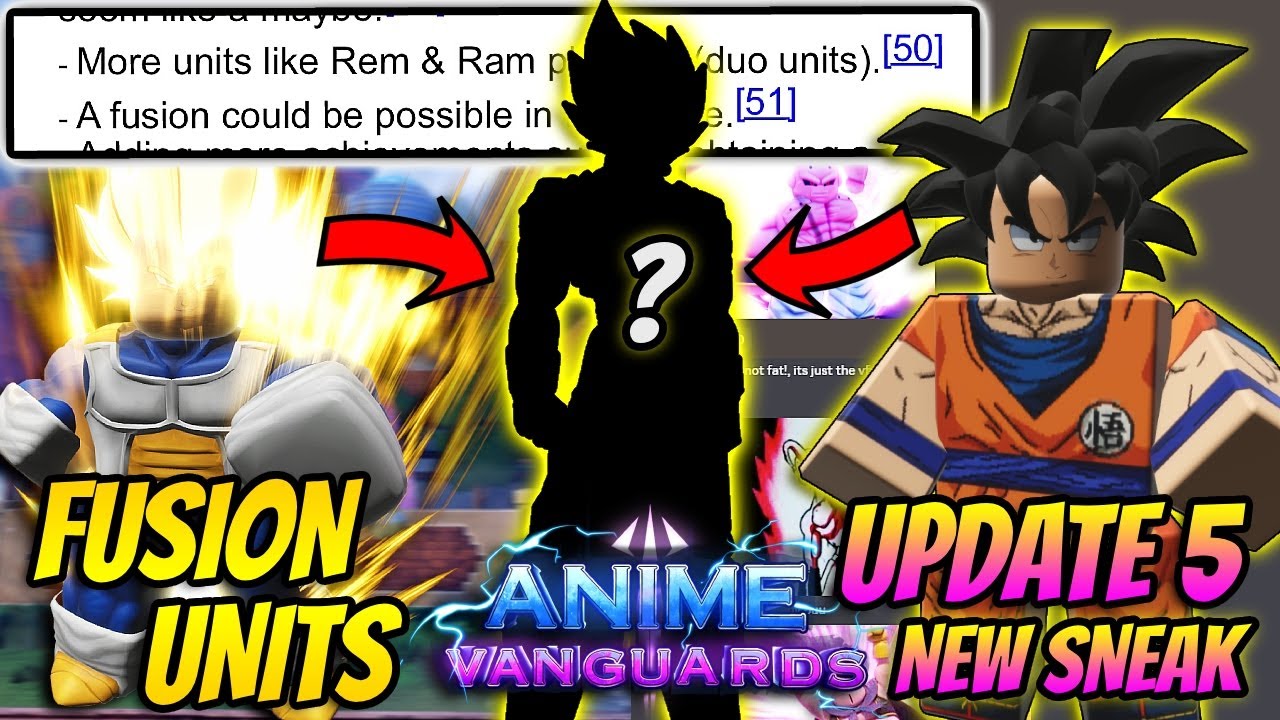 *INSANE* Fusion Units In Anime Vanguards Update 5 & NEW Unit Sneak ...
