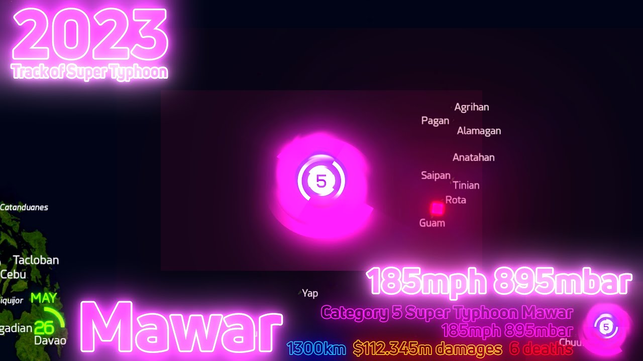 Track of Super Typhoon Mawar (2023) - YouTube