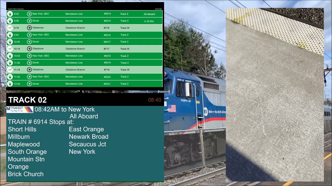 Summit Station NJ Transit Morristown Line Announcement with Departure ...
