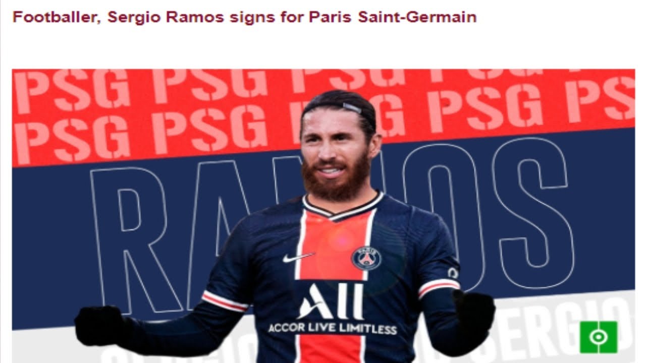 Footballer, Sergio Ramos signs for Paris Saint-Germain - YouTube