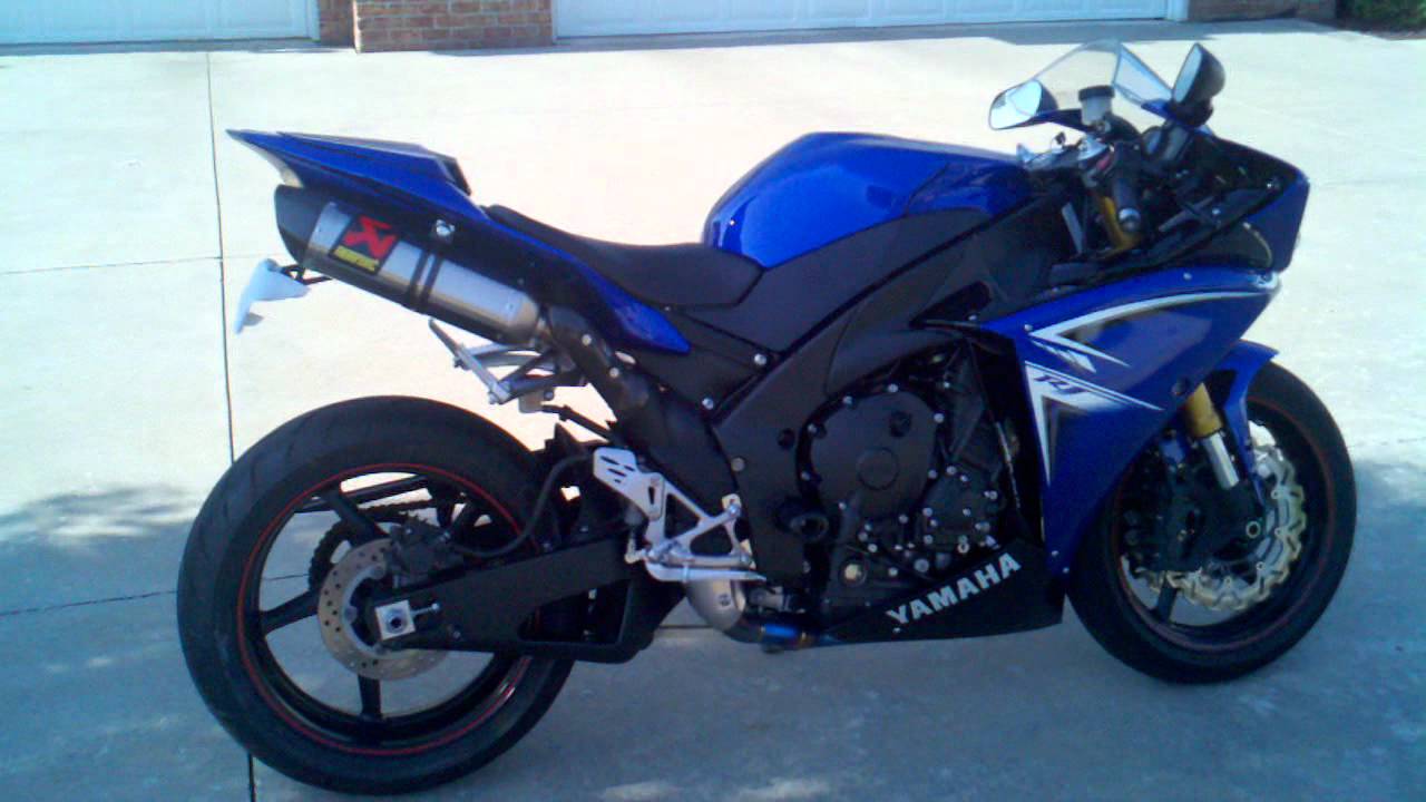 2009 YAMAHA R1 FULL AKRAPOVIC EVO EXHAUST - YouTube