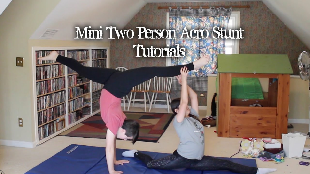 Mini Two Person Acro Stunt Tutorials - YouTube