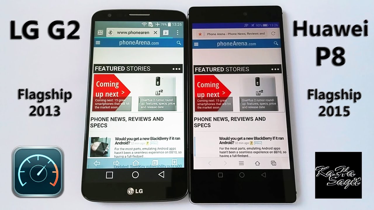 LG G2 vs Huawei P8 Speed Test - apps and web loading time - YouTube