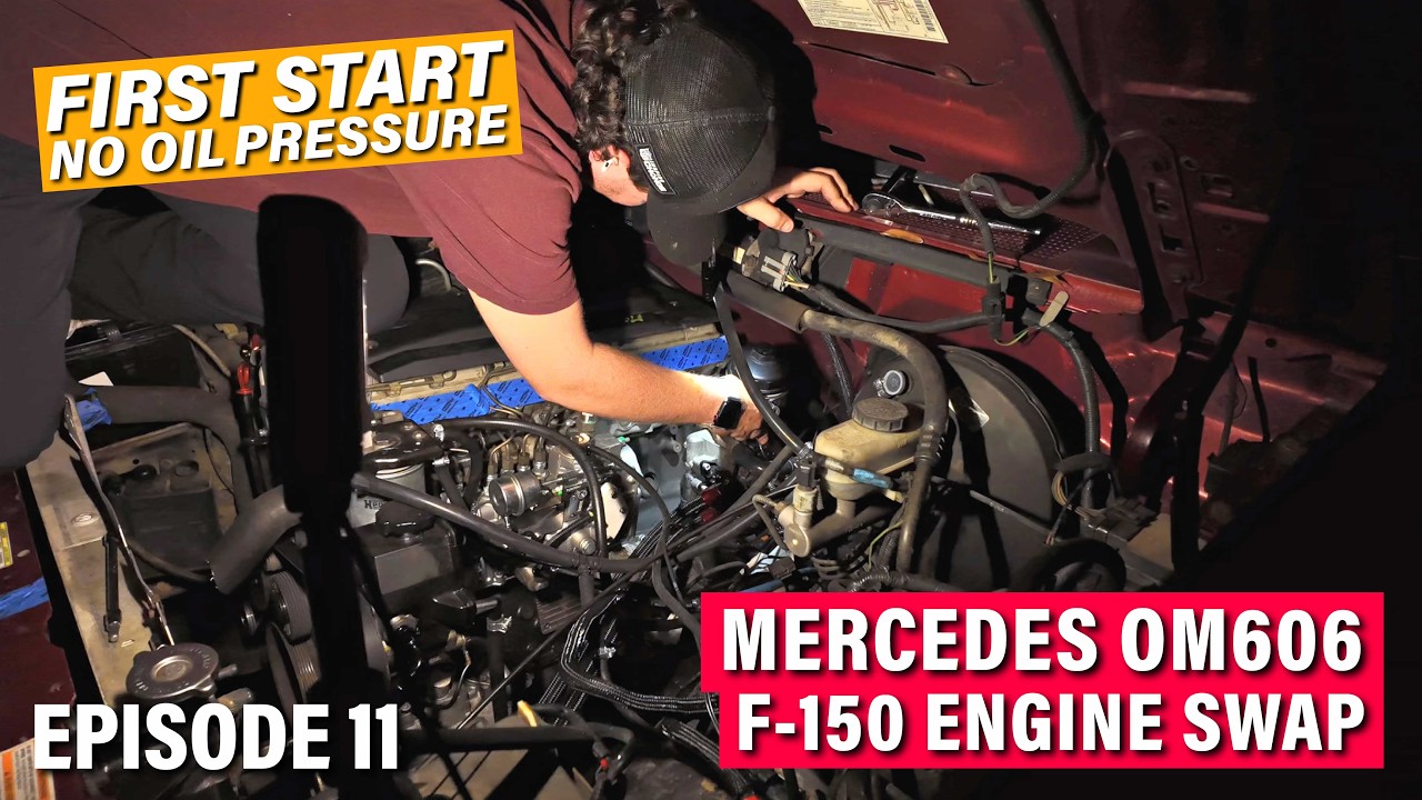 FIRST START on the Mercedes F150 Swap, no oil pressure? - YouTube