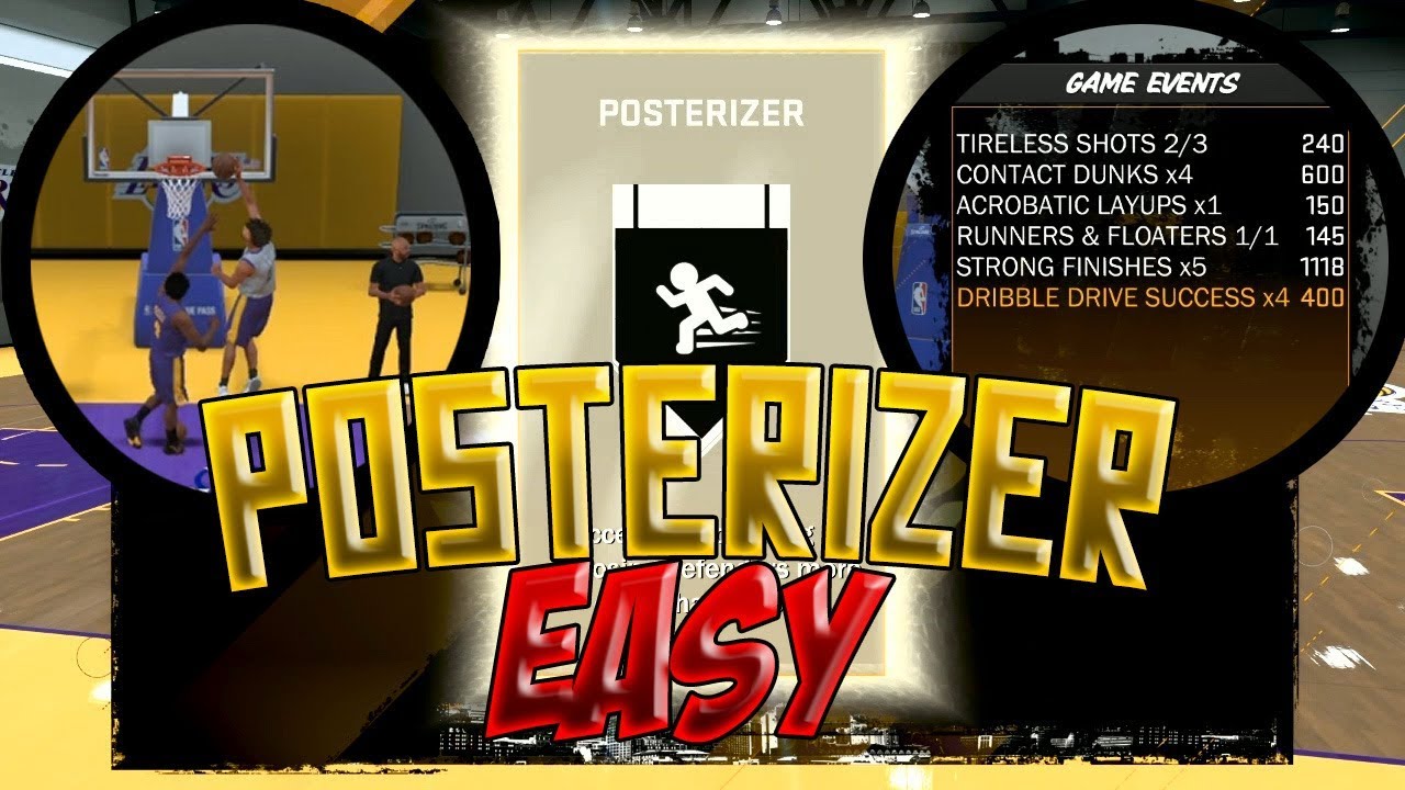 NBA 2K18 | HOW TO GET THE POSTERIZER BADGE EASY - YouTube