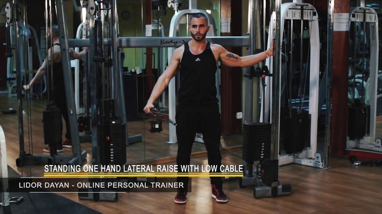 Standing one hand lateral Raise with low cable - YouTube