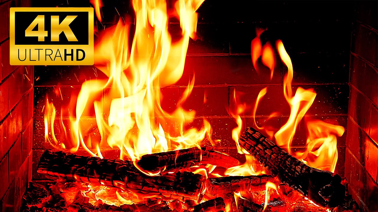 🔥 10 Hours of Continuous Fireplace Burning - 8K Crackling Fire Sounds ...