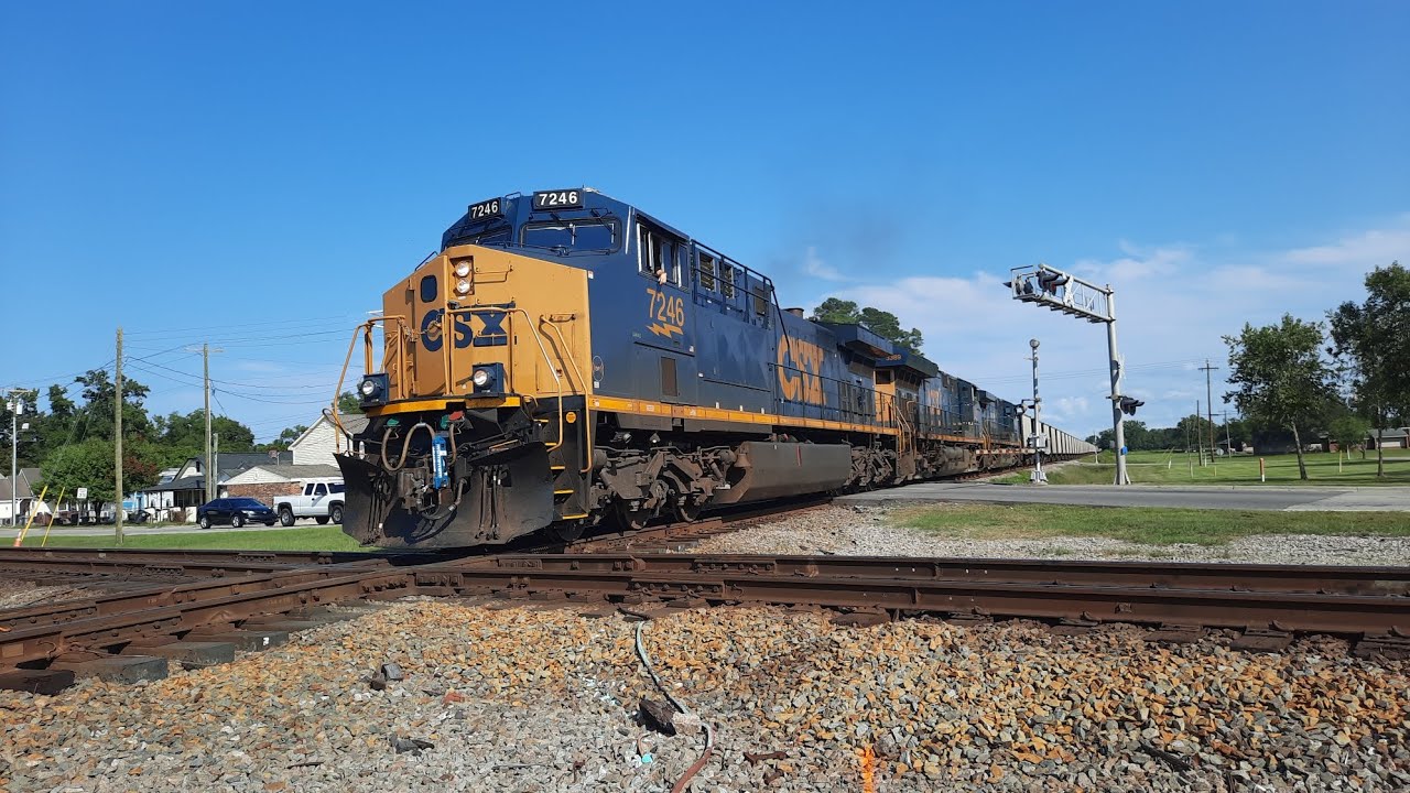 CSX CM44AC 7246 Leads Off Train Man B439-17 Departing South Bound With ...