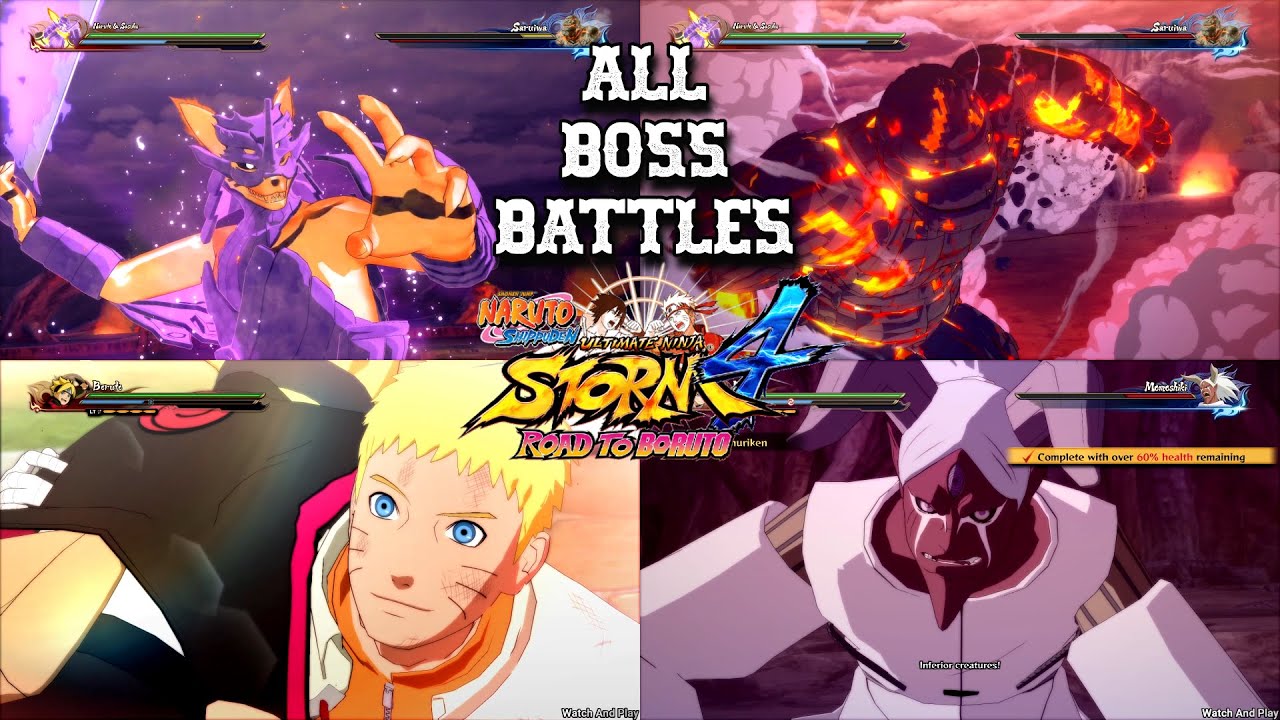 All Boss Battles (S-Rank) - Naruto Shippuden: Ultimate Ninja Storm 4 ...