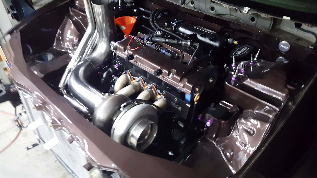 Turbo Honda H22 Accord Wagon first start - YouTube