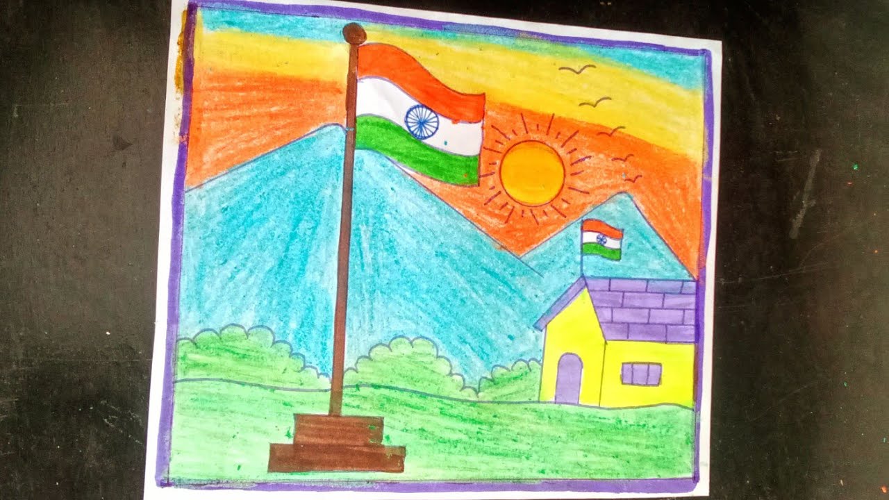 har ghar tiranga drawing easy steps /har ghar tiranga poster /har ghar ...