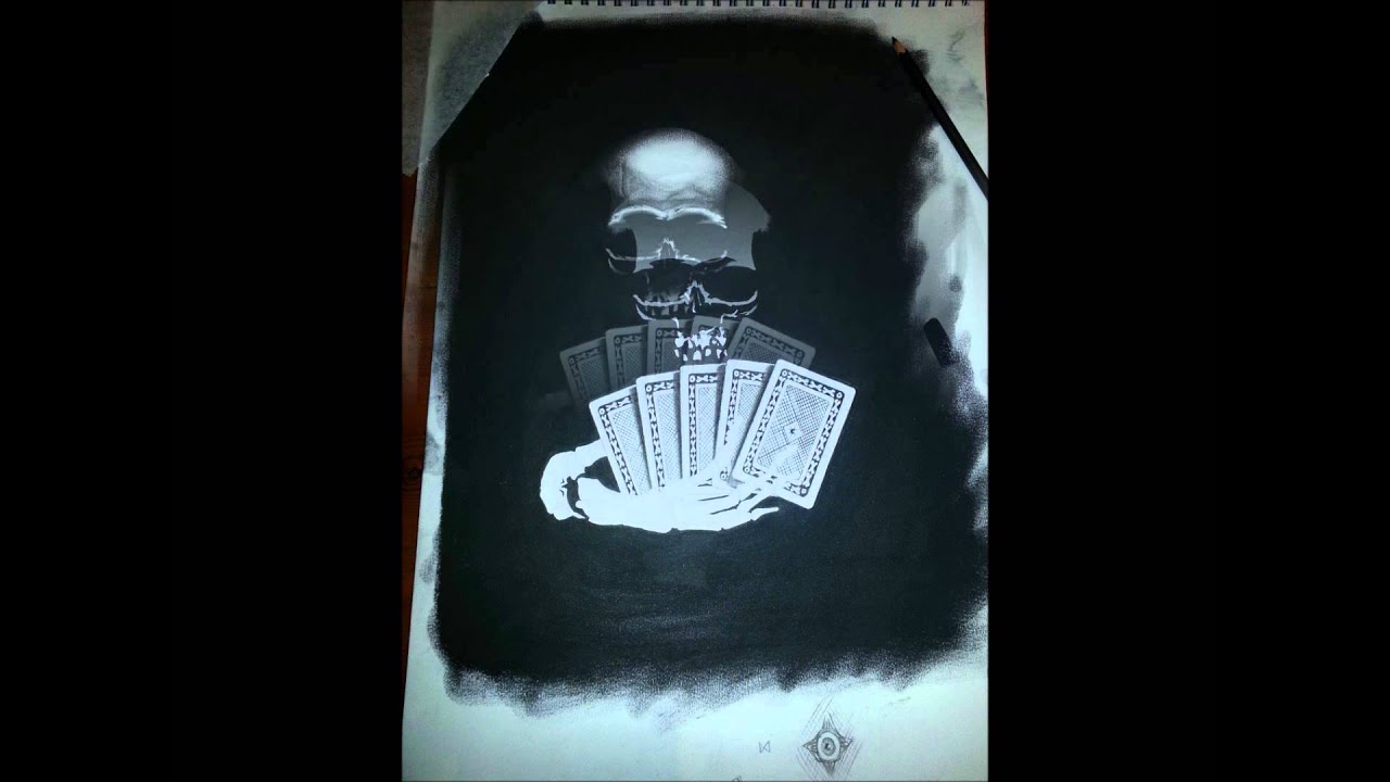 Poker Face Drawing in Charcoal - YouTube
