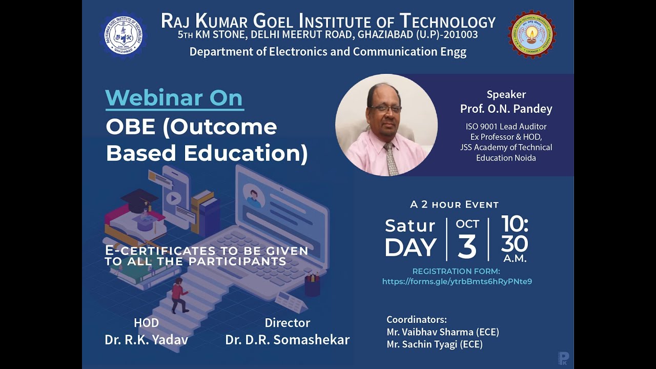 RKGIT | webinar | Outcome Based Education | OBE | B.TECH | M.TECH ...