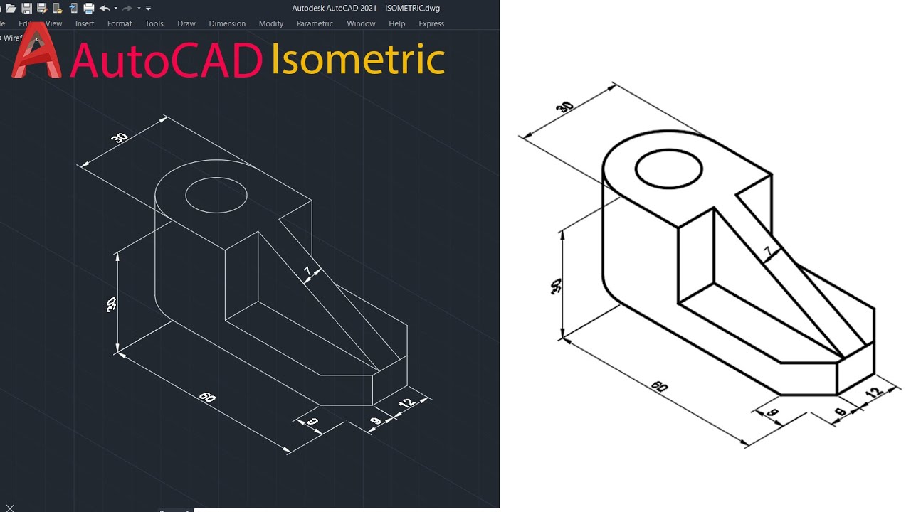 Gambar isometric | Autocad Isometric - YouTube