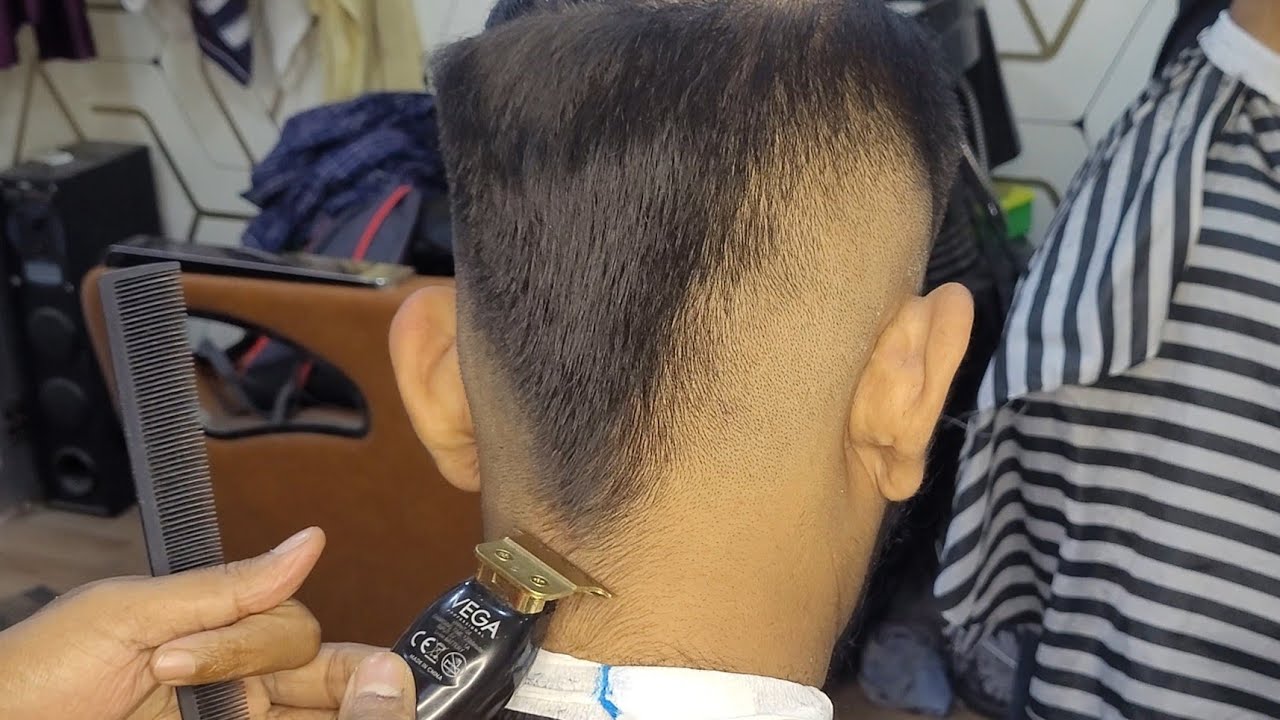 BACK SIDE V-CUT BOY'S NEW HAIR STYLE: Top Bun! - YouTube