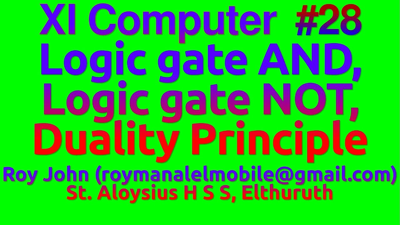 Boolean algebra AND gate, NOT gate and principle of duality - +1 ...