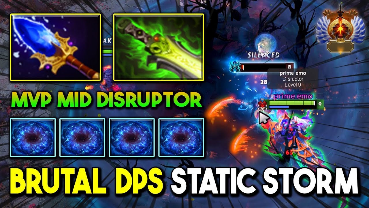 NEW MVP MID Disruptor Aghs Scepter + Ethereal Blade BRUTAL DPS & Mute ...