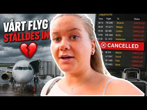 SEMESTERKAOS! Flyget ställdes in & vi fastnade på Arlanda...😭✈️ | Vlogg