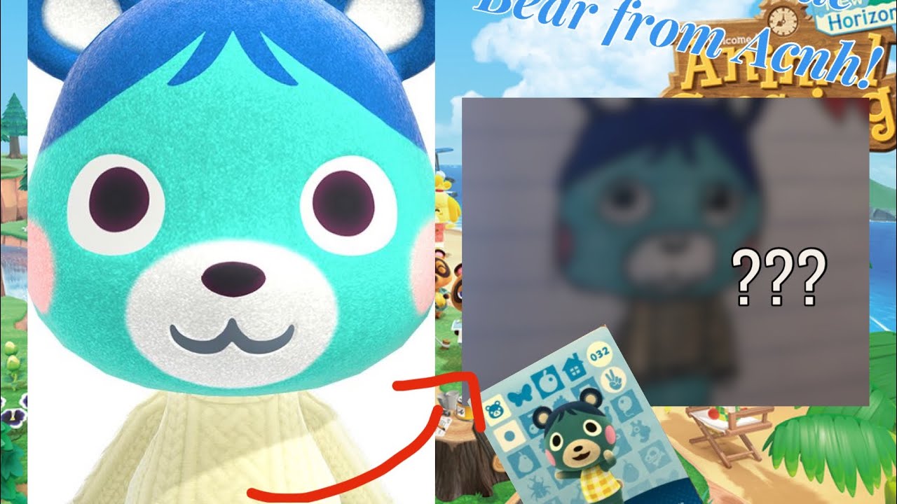 DRAWING BLUEBEAR FROM ACNH | My first animal crossing drawing ...