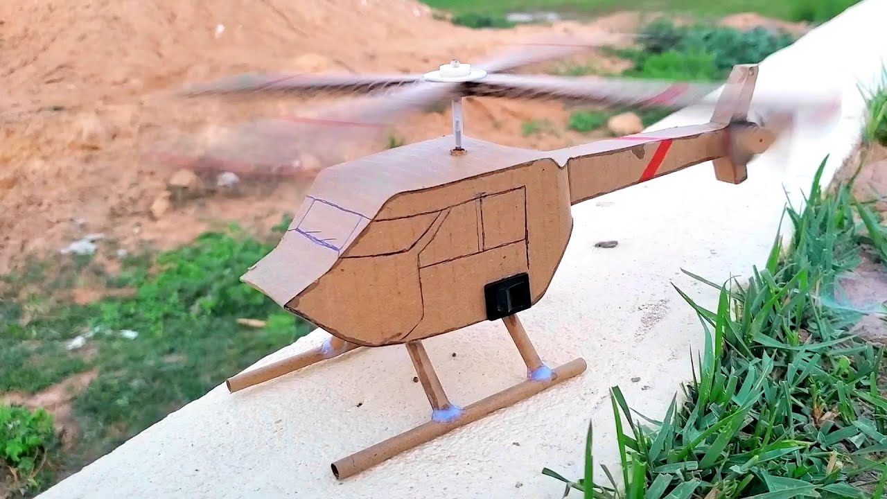 Making a Helicopter DC Motor with cardboard helicopter / SDOKSDOM DIY ...