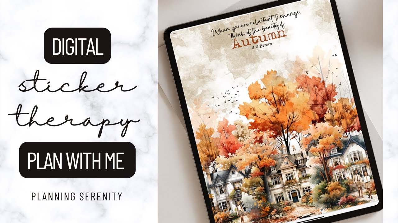 DIGITAL PLAN WITH ME | OCTOBER STICKER THERAPY | LAYERING STICKERS IN ...
