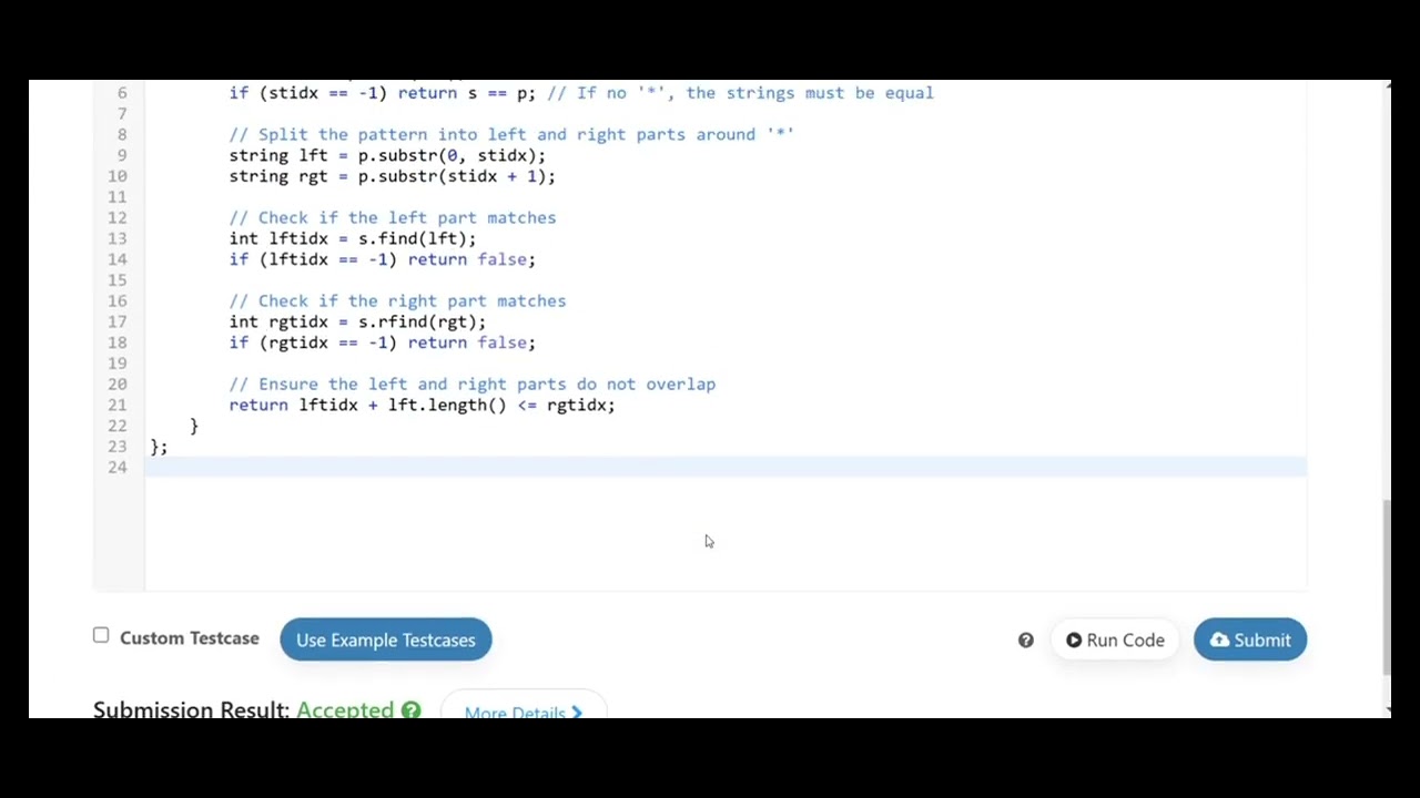 100509. Substring Matching pattern solution || Biweekly contest - 147 # ...