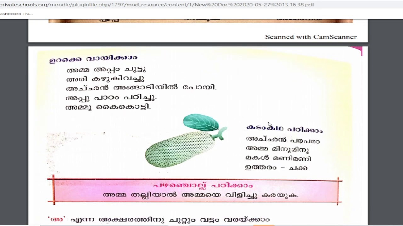 Class 1 Malayalam Chapter 1 Summary 15062020 19062020 Youtube 7993
