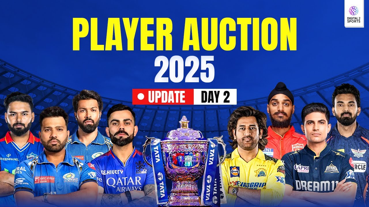 🔴LIVE :IPL 2025 Player Auction | Day 2 | Live Updates & Status | Mega ...