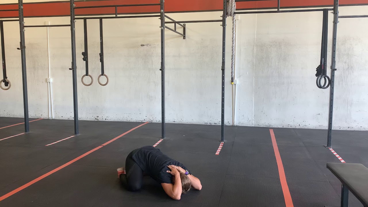 Child’s Pose with Tricep Stretch - YouTube