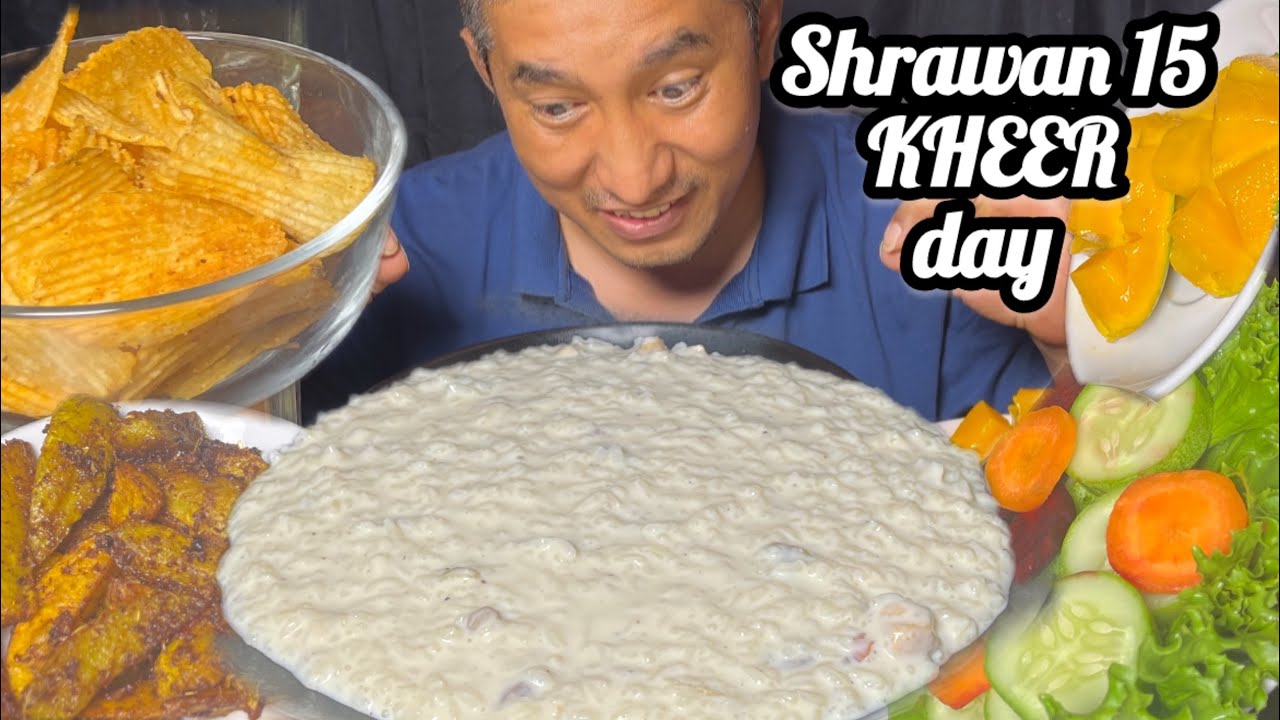 Shrawan 15: special day(kheer mukbang) #mukbang #food #eating #cooking ...