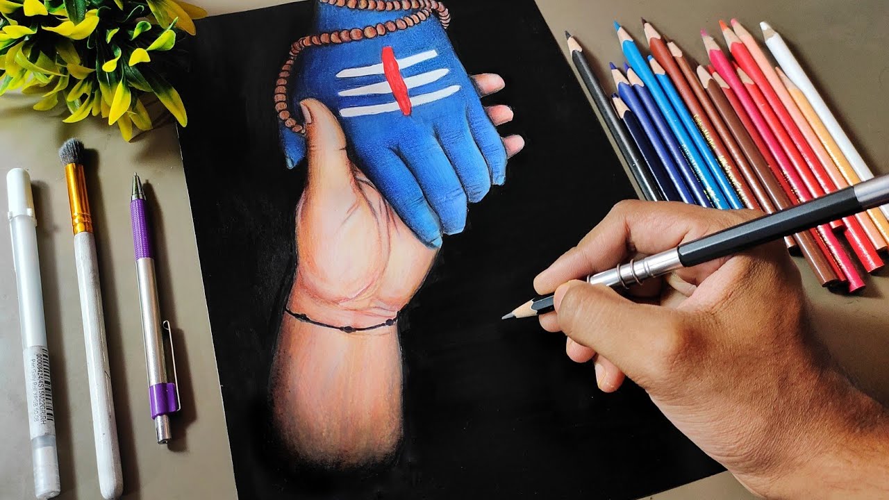 Drawing Lord Shiva's Hand || #lordshiva #drawings #timelapse - YouTube